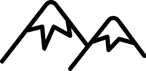 Triple mountain ridge icon ski tourism Royalty Free Vector