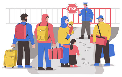 Refugees color set Royalty Free Vector Image - VectorStock