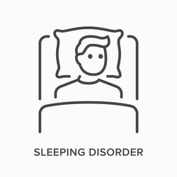 Sleep problem icon outline bed awake Royalty Free Vector
