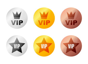 Vip badges icon in flat style exclusive badge Vector Image