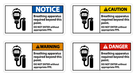 Warning sign breathing apparatus required beyond Vector Image