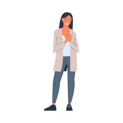 Woman character standing ovation clapping her Vector Image
