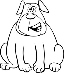 Cartoon overweight dog animal character Royalty Free Vector