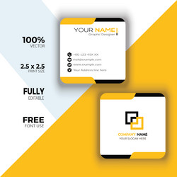 Rounded square business card template Royalty Free Vector