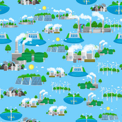 Seamless pattern with energy saving lamps Vector Image