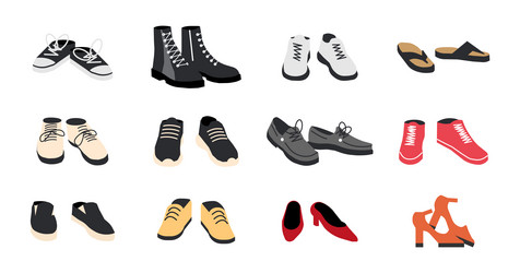 Womens shoes and sneakers set Royalty Free Vector Image