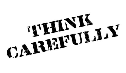 Think carefully rubber stamp Royalty Free Vector Image