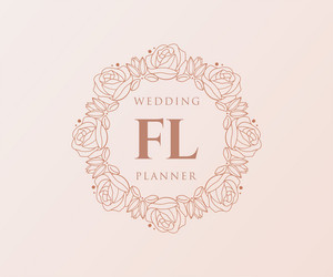 Fl initials letter wedding monogram logos Vector Image