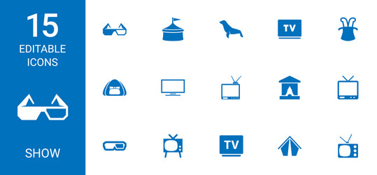 5 show icons Royalty Free Vector Image - VectorStock