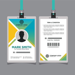 Simple colorful blue and yellow line id card Vector Image