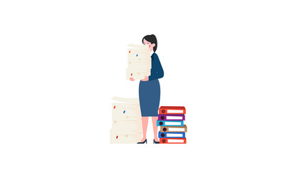 Employee overloaded with plenty of work Royalty Free Vector