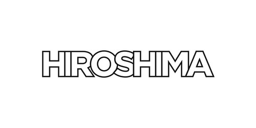 Hiroshima in the japan emblem design features Vector Image