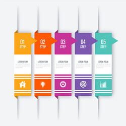 Five steps plan process chart template Royalty Free Vector