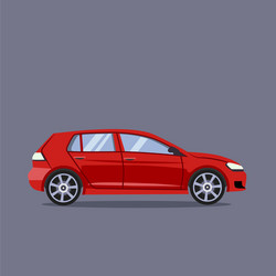 Red sport racing car side view fast motor Vector Image