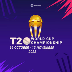 T20 cricket world cup banner design template Vector Image