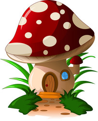 Cartoon funny insects with mushroom house Vector Image