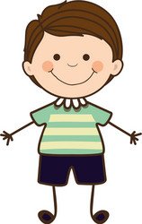 Simple child cartoon Royalty Free Vector Image