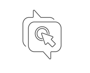 Click here line icon push button sign Royalty Free Vector