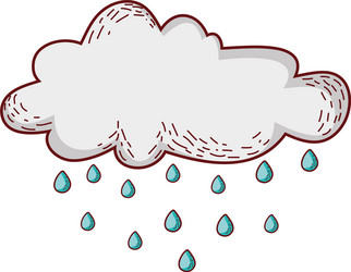 Weather cartoon rain cloud Royalty Free Vector Image
