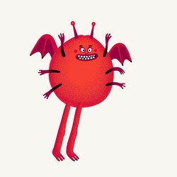 Cute Red Monster Vector Images (over 6,900)