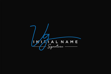 Initial vg signature logo template hand drawn Vector Image