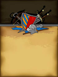 Shield medieval hand drawing Royalty Free Vector Image