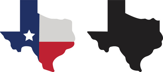 Texas map icon set isolated Royalty Free Vector Image