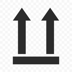 Fragile up arrow box sign Royalty Free Vector Image