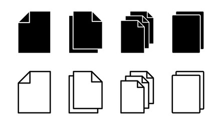 Document icon set paper icon file icon Royalty Free Vector