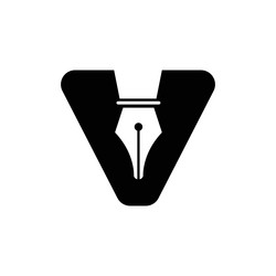 Initial letter v education logo book concept Vector Image