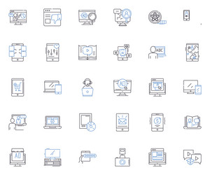 Productiveness line icons collection blockbuster Vector Image