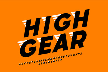 High speed style font design alphabet letters Vector Image
