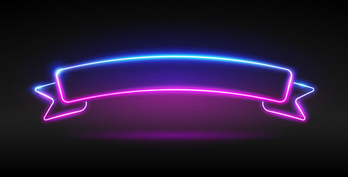 Glowing neon ribbon banner Royalty Free Vector Image