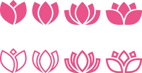 Pink lotus icon design template isolated Vector Image