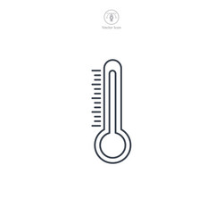 Thermometer icon symbol isolated on white Vector Image