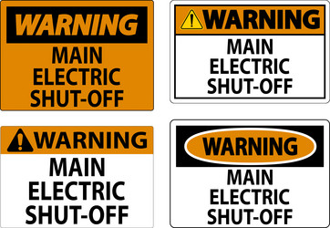 Warning sign main electric shut-off Royalty Free Vector
