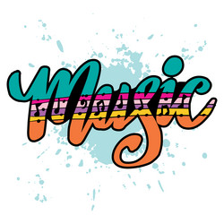 Music word hand lettering logo Royalty Free Vector Image