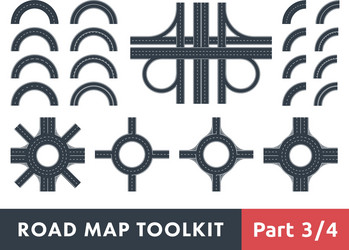 Road map kit construction elements Royalty Free Vector Image