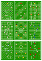 Top best popular football soccer green fields Vector Image