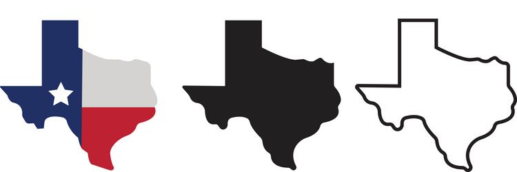 Texas map icon set isolated Royalty Free Vector Image