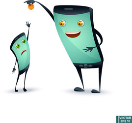 Cartoon character dancing happy phone Royalty Free Vector