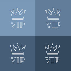 Vip logos set in flat style and line style Vector Image