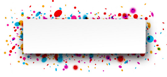 Rectangular background with colorful confetti Vector Image