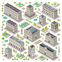 City map set 05 tiles isometric Royalty Free Vector Image