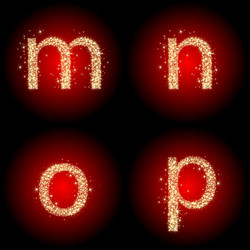 Four letters of the alphabet Royalty Free Vector Image