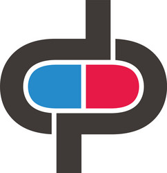 Letter pd capsule medical health symbol logo Vector Image