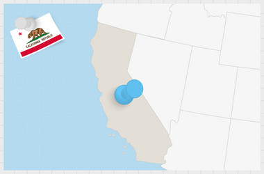 A grayscale map of california with hanging Vector Image