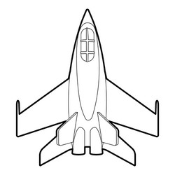 F35 stealth jet fighter black and white design Vector Image