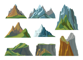 Mountain icons set Royalty Free Vector Image - VectorStock