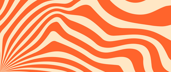 Orange trippy burst lines background psychedelic Vector Image